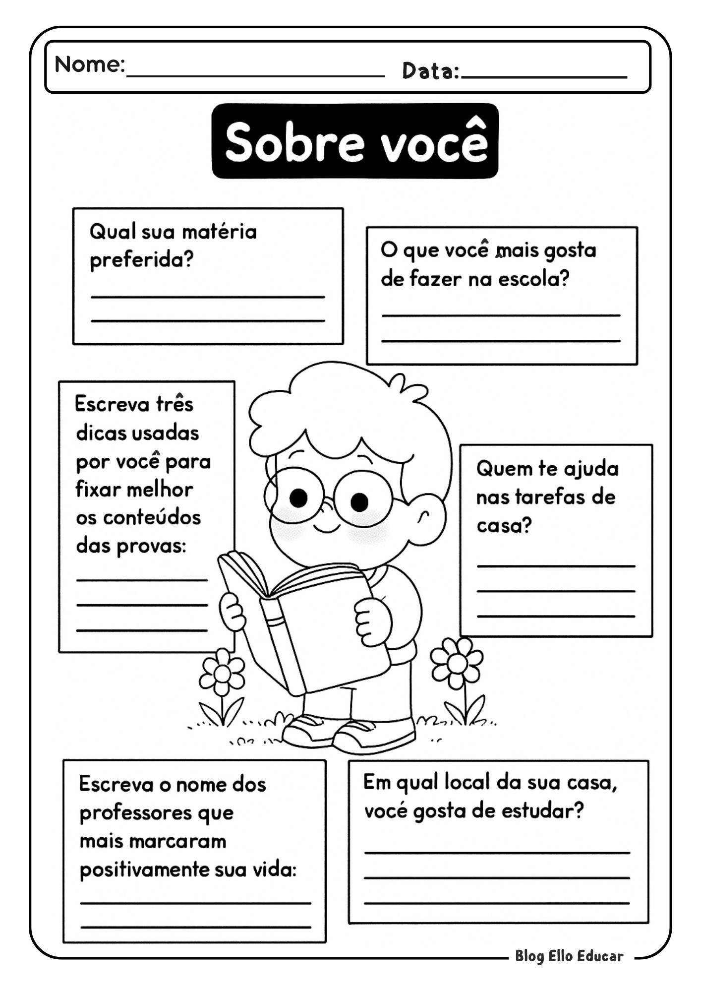 Atividades para o Dia do Estudante 4° e 5° ano para imprimir
