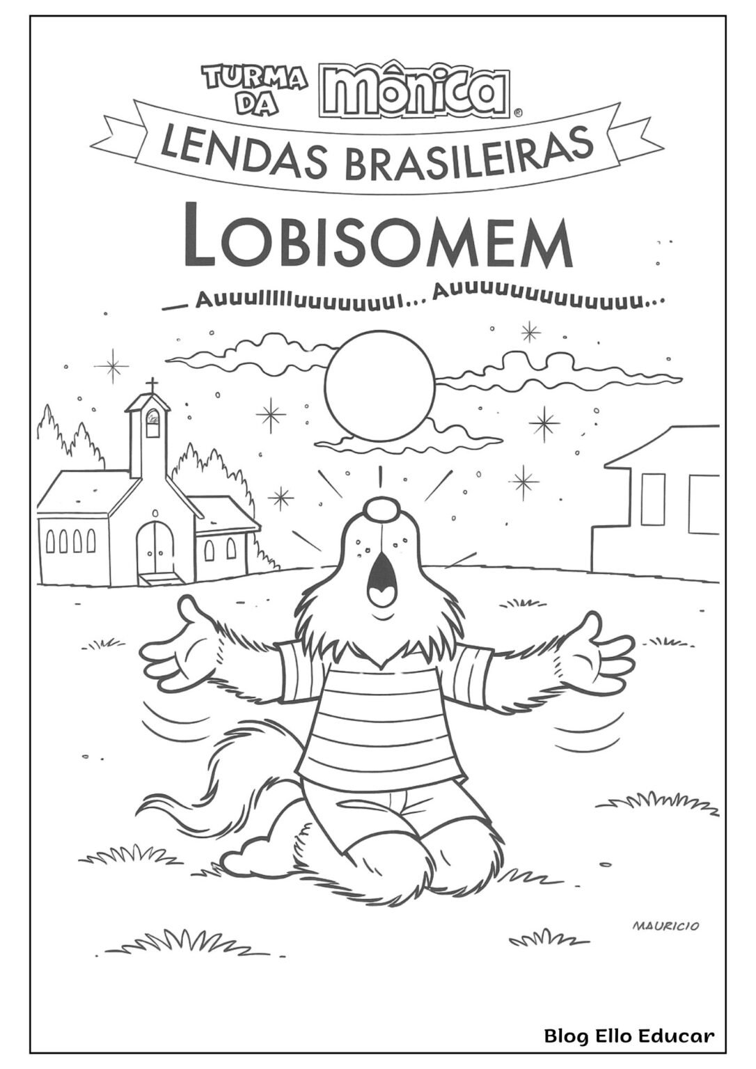 Desenhos da Turma da Mônica do Folclore para colorir: baixe grátis